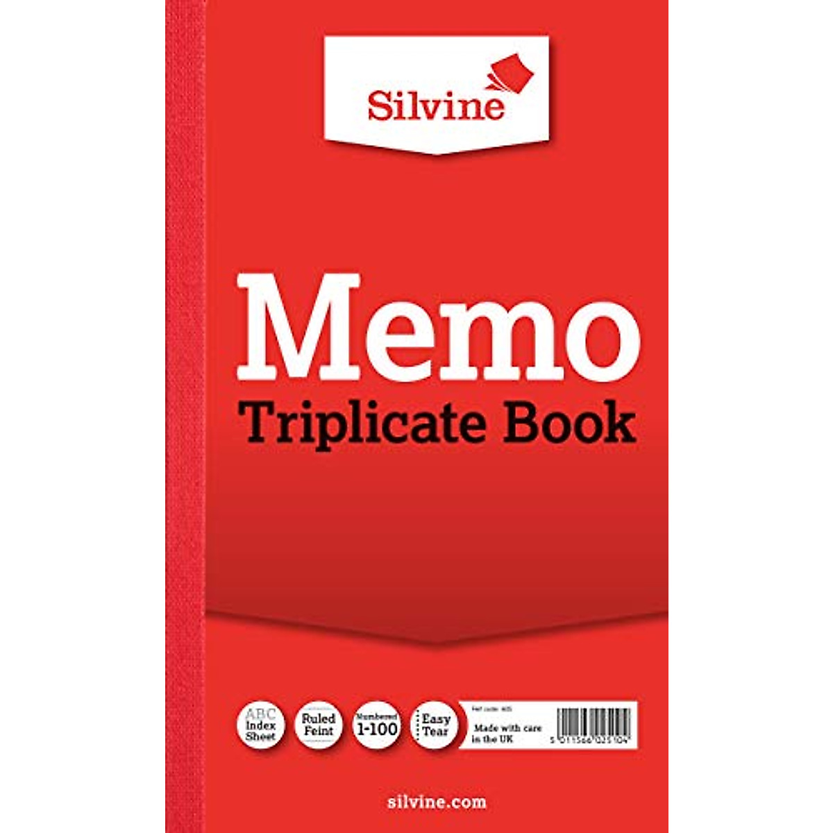 Silvine Triplicate Memo Book - Numbered 1-100 with Index Sheet (210 x 127mm) [Pack of 6]