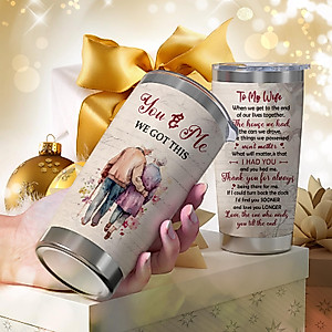 20 Oz My Wife Tumbler - Romantic Presents for Wife Birthday, Anniversary, Valentines Day - I Love You Gifts