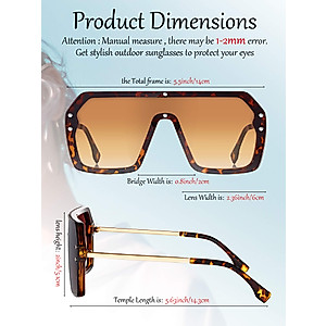 Weewooday 4 Pairs Siamese Sunglasses Mirror Flat Top Sunglasses Oversized Stylish Classic Rimless Sunglasses Eyewear for Women Men