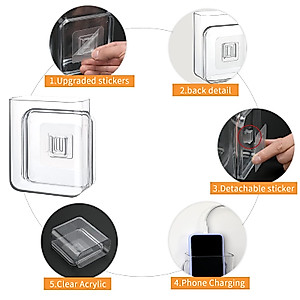 APSOONSELL Wall Mount Storage Organizer Box for Phone Remote Control Holder Clear S