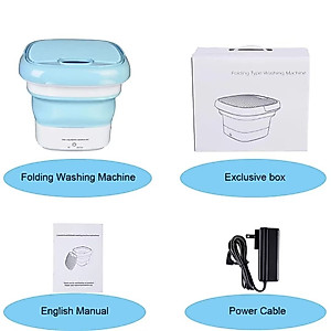 ZKFDP Portable Washing Machine,Ultrasonic Mini Washing Machine,Folding Washing Machine for Wash Baby Clothes, Apartment Dorm,Travelling，Gift for Friend or Family（Blue）