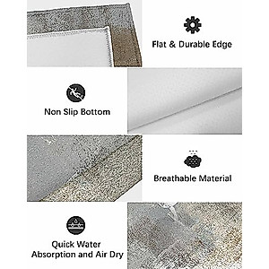 Brown Grey Oil Painting Outdoor Rug for Patio/Deck/Porch, Non-Slip Area Rug 5x8 Ft, Modern Geometric Abstract Aesthetics Indoor Outdoor Rugs Washable Area Rugs, Reversible Camping Rug Carpet Runner