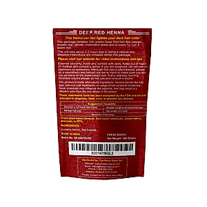 1 Pack Of Deep Red Henna Hair & Beard Color/Dye 100 Grams - Natural Hair Color, Plant-based Hair Dye - The Henna Guys
