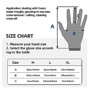 Schwer Waterproof Work Gloves, ANSI A4 Cut Resistant Gloves with Insulated Double Latex Coated, Super Grip for Gardening, Car and Fish Cleaning, 1 Pair, L