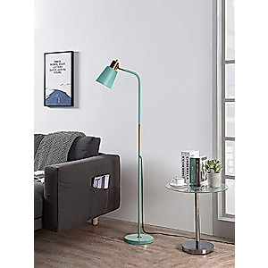 Floor Lamp, Industrial Floor Lamps for Living Rooms Rustic Farmhouse Reading Standing Floor Lamp Adjustable Metal Heads Indoor Task Lighting for Living Room Bedroom Office Home Décor (Green)