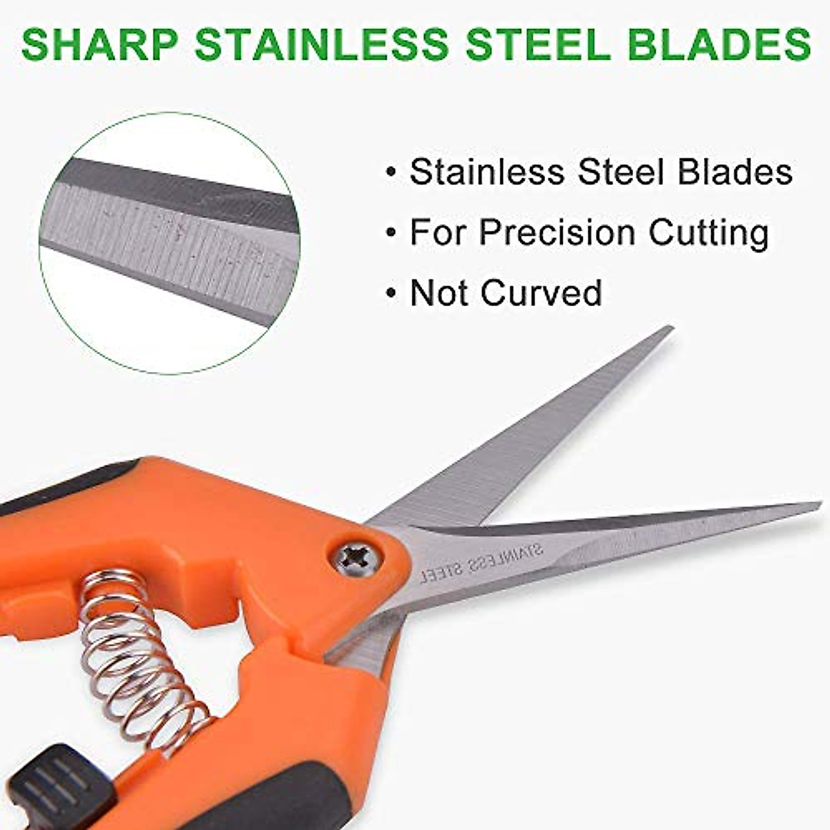 GROWNEER 3 Packs 6.5 Inch Pruning Shears Gardening Hand Pruning Snips Gardening Scissors with Straight Stainless Steel Precision Blades