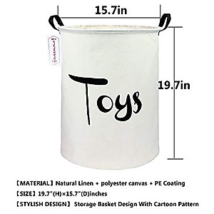 QUEENLALA Large Storage Basket,Laundry Hamper/Bathroom/Home Decor/Collapsible Round Storage Bin,Boys and Girls Hamper/Boxes/Clothing(Toys)