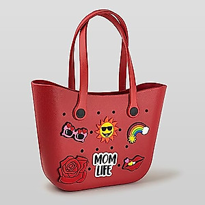 Qujior 6 Pack Bogg Bag Charms - 3" Decorative Bogg Charms - Beach Tote Bag Accessories for Bogg Bag, Simply Southern