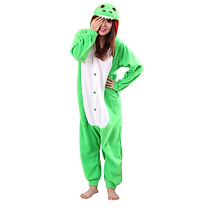 Honeystore Unisex Dinosaur Animal Cosplay Costume One Piece Pajamas Halloween ,Green Dinosaur,XL(Height: 176-180cm/69-71in)