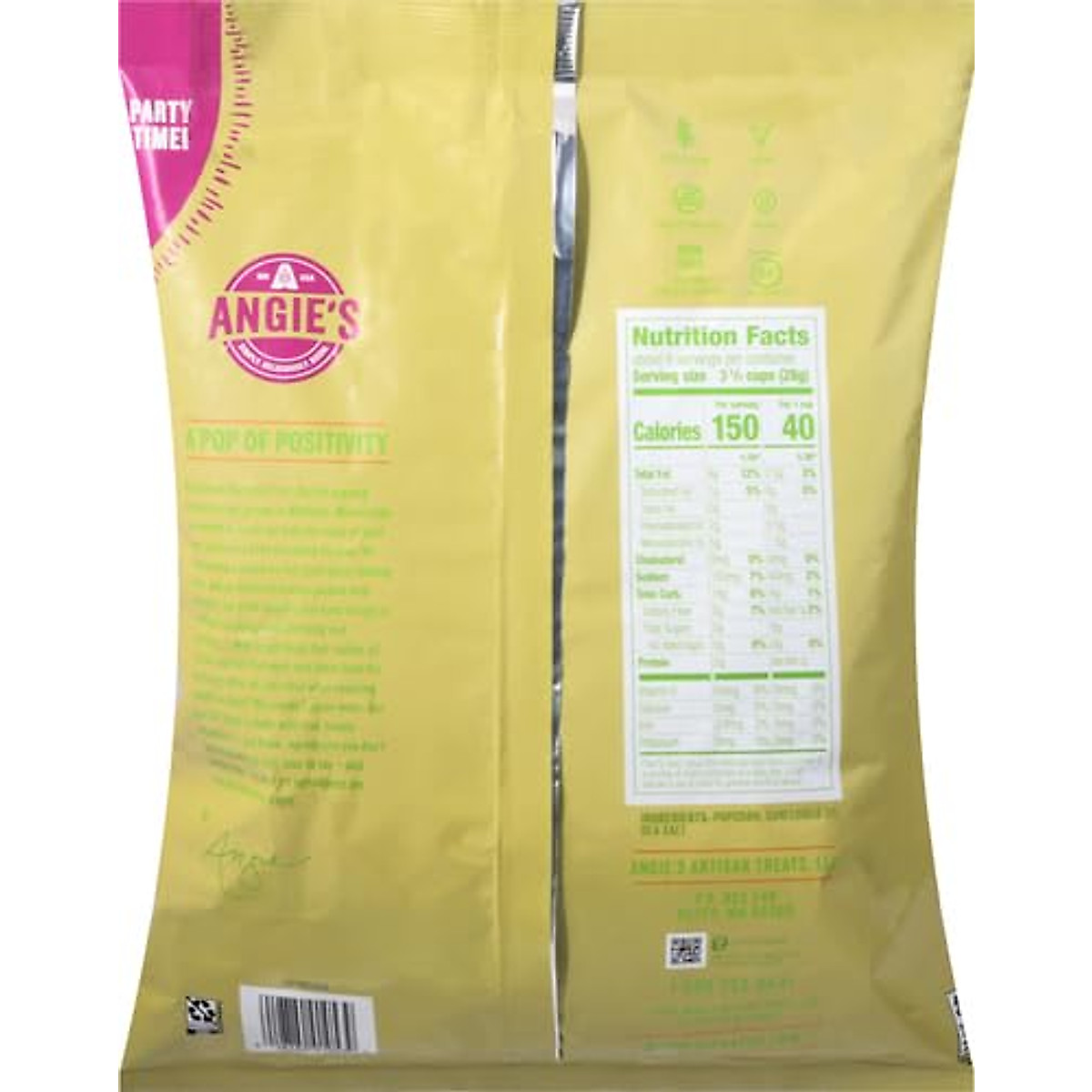 Angie's BOOMCHICKAPOP Sea Salt Popcorn, Gluten Free, Party Size, 6.7 oz.