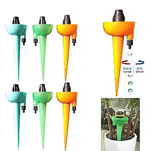 Sanyuan Plant Automatic Watering Device 6 Packs Garden Drip Irrigation Drip Plant Watering Pile Watering Tip Outdoor Indoor Potted Plant can be Adjusted to Slowly Release Drip Watering Device