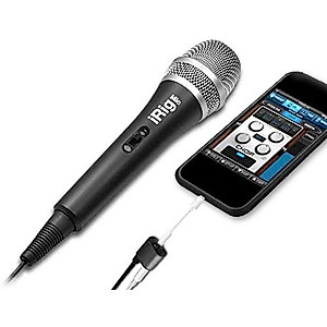 IK Multimedia iRig Mic Handheld Condenser Microphone for Mobile Devices, Metal Housing, 3.5mm Jack for iPhone, iPad, iPod Touch, and Android Devices Plus Headphone Output
