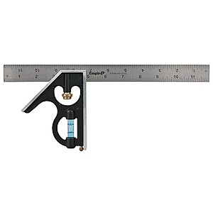 Empire Level E250 12-Inch Heavy Duty Professional Combination Square w/Etched Stainless Steel Blade and True BlueR Vial