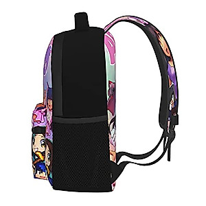 YAOJIAADM Anime Backpack Schoolbag 3D Printed Large Capacity Waterproof Nylon Backpack Adjustable Shoulder Strap Suitable for Travel Picnic Black