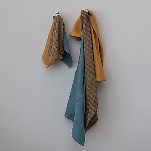 Creative Co-Op Cotton Waffle Weave, Set of 3 Styles, Multicolor Tea Towel, Multi, Large