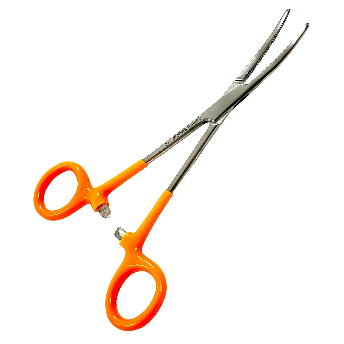 Premium German Stainless 6 1/2" Hemostat Forceps clamp w/Vinyl Grip,Curved Jaw Instrument (Cynamed Brand)