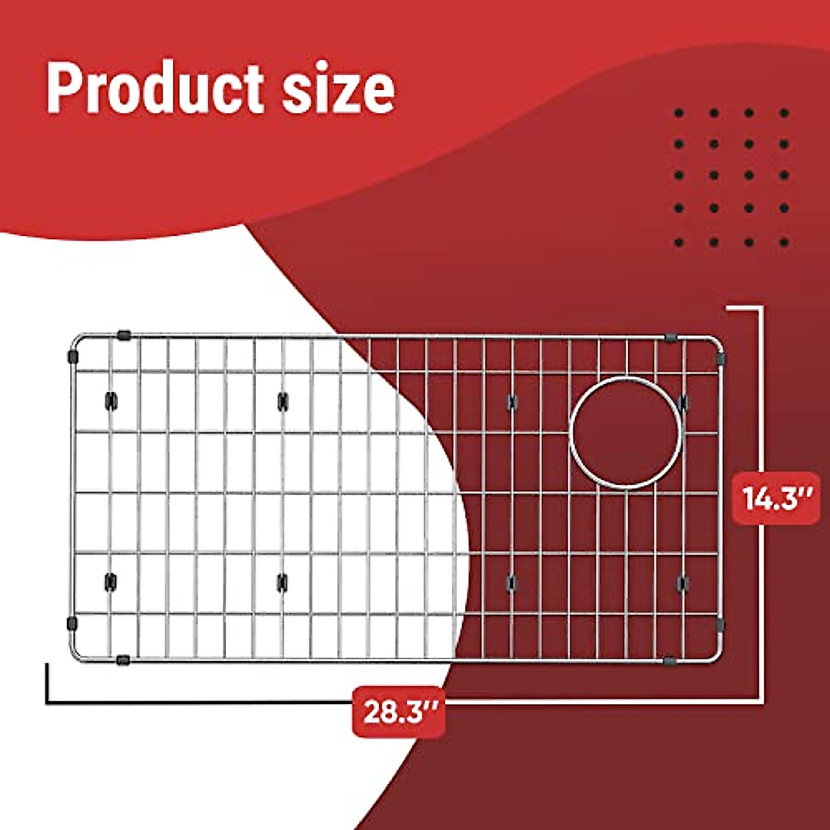 Sink Protectors for Kitchen Sink, Stainless Steel Sink Protector 28-1/4" x 14-1/4" x 1-1/4", Sink Grate for Bottom of Kitchen Sink