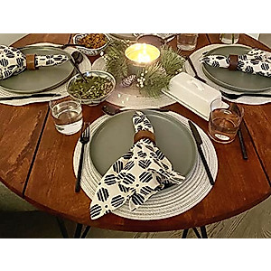 Taran Geometric Beige Print Cotton Dinner Napkins Set of 12 | 18x18 Inches | 100% Natural, Reusable Linens for Dinner, Events, Weddings