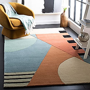 SAFAVIEH Rodeo Drive Collection 5' x 8' Gold RD863A Handmade Mid-Century Modern Abstract Wool Area Rug