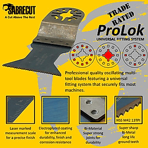 25 x SabreCut PRK25A Premium OMT Mix Blades Set Compatible with Bosch Fein (ONLY Non-StarLock) Makita Milwaukee Genesis Chicago Craftsmen Nextec Rockwell Ryobi Hitachi Multi Tool Accessories