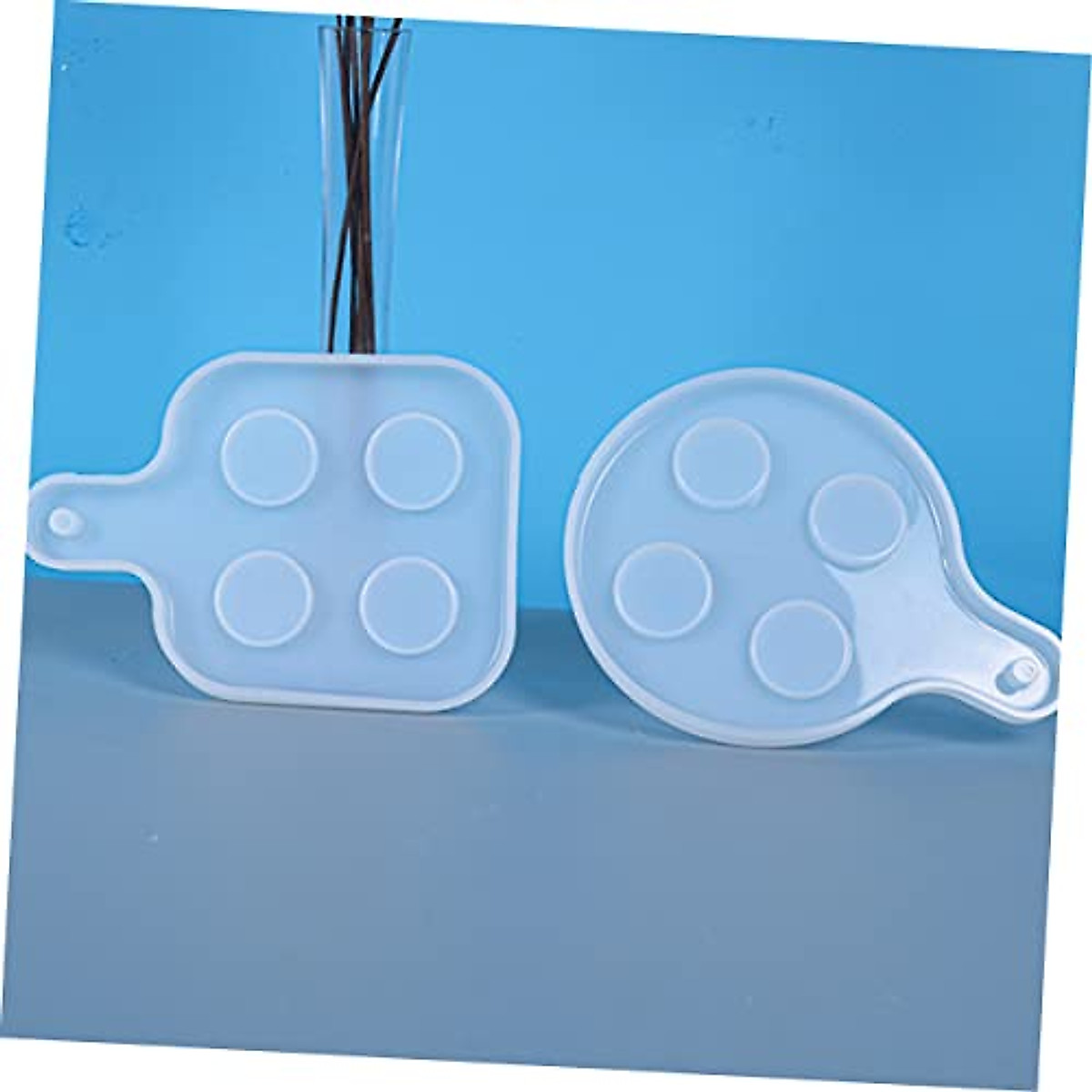 TEHAUX 3 Pcs Cup Holder Mold Silicone Square Mold Resin Coasters Square Silicone Mold Tray Silicone Coasters Molds Beer Flight Boards Resin Creative Wine Rack Mould Silicone Epoxy Mold