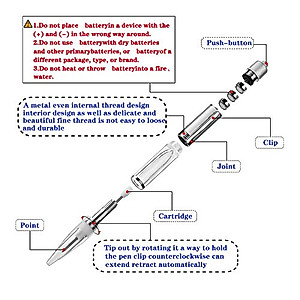 HANLIN Light Up Pen, 4 Pcs Pack LED pen with light,LED light pen Writing in The Dark-White