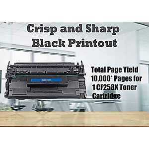 (1-Pack) Compatible for HP 58X Toner Cartridge CF 258X CF258X High Yield (Without Chip) for HP Laser Jet Pro M404n M404dn M404dw MFP M428fdw Printer, Sold by 4Benefit