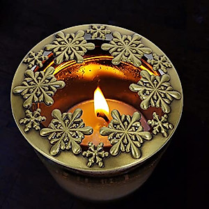 UPKOCH Nativity Decor Nativity Decor Christmas Candle Toppers Snowflake Candle Topper Holiday Candle Topper Christmas jar Topper Jar Lid Snowflake Hollow Candle Cover Jar Aromatherapy Lid Topper