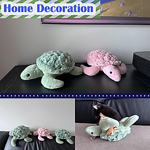 Yoholto Turtle Plush Pillow, Turtle Stuffed Animal, Tortoise Plush Toy, Birthday Holiday Home Decoration for Girls Boys (15 Inch, Pink)