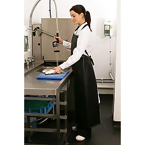 Waterproof Apron Rubber Vinyl, Heavy Duty 43" x 31" Plastic Apron Keeps You Clean and Dry When Dishwashing, Lab Work, Butcher, Dog Grooming, Cleaning Fish