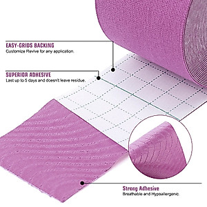 Kinesiology Tape (3 Uncut Roll) Kinetic Tape 16.4 ft Waterproof Athletic Sports Tape Physio Tape for Knees, Shoulder, Ankles, Elbow, Pain Relief,Joint Support (Purple)