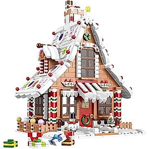 Christmas Gingerbread House Kit Building Block Set Toys, ​with Led Light, Christmas Tree, Christmas Gift for Advent Calendar 2023 (1620 Pieces)