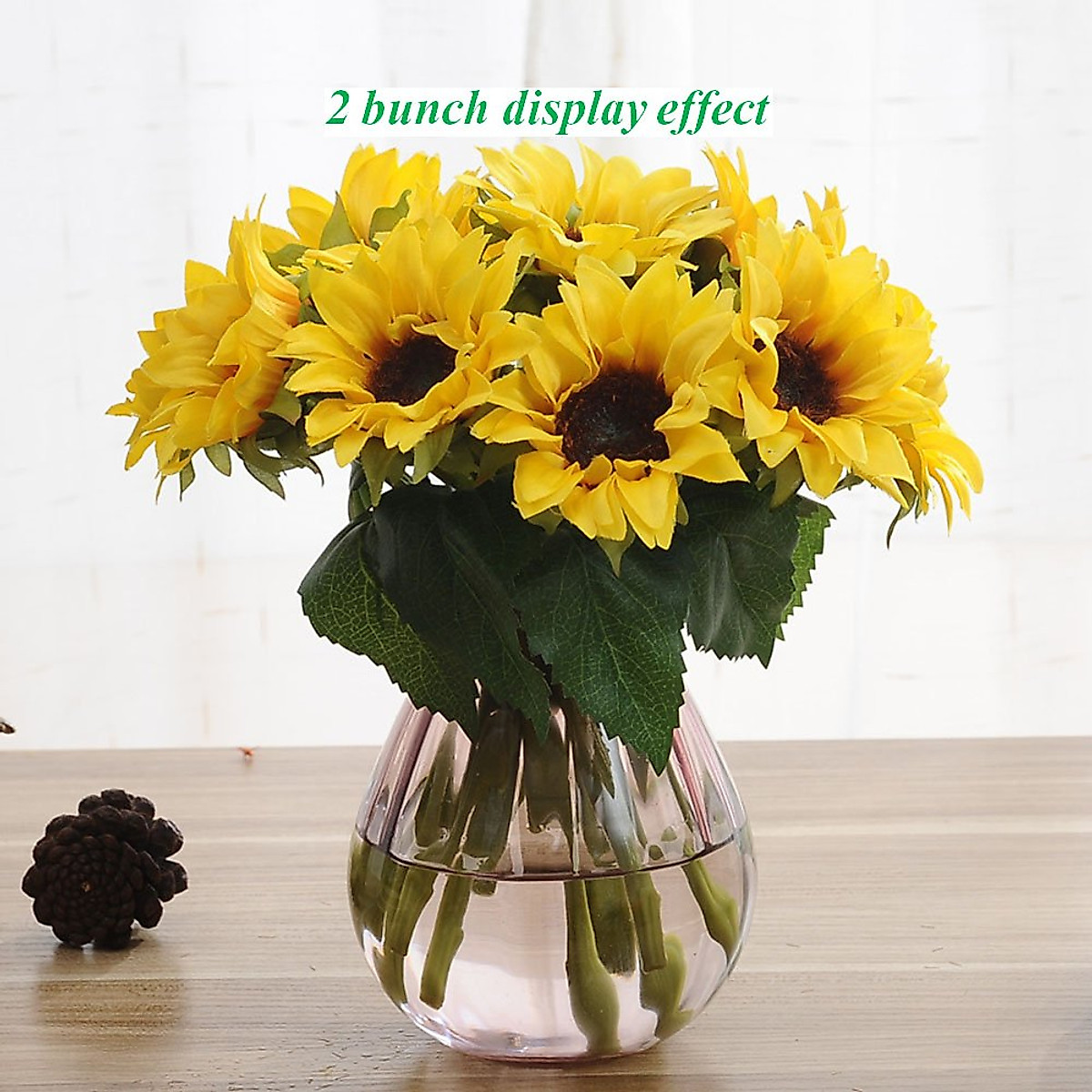 Artfen Artificial Sunflowers 6 Pcs Fake Sunflowers Preserved Flower Bouquet Bride Bridesmaid Holding Flowers Artificial Flowers for Home Hotel Office Wedding Party Garden Craft Art Decor No Vase