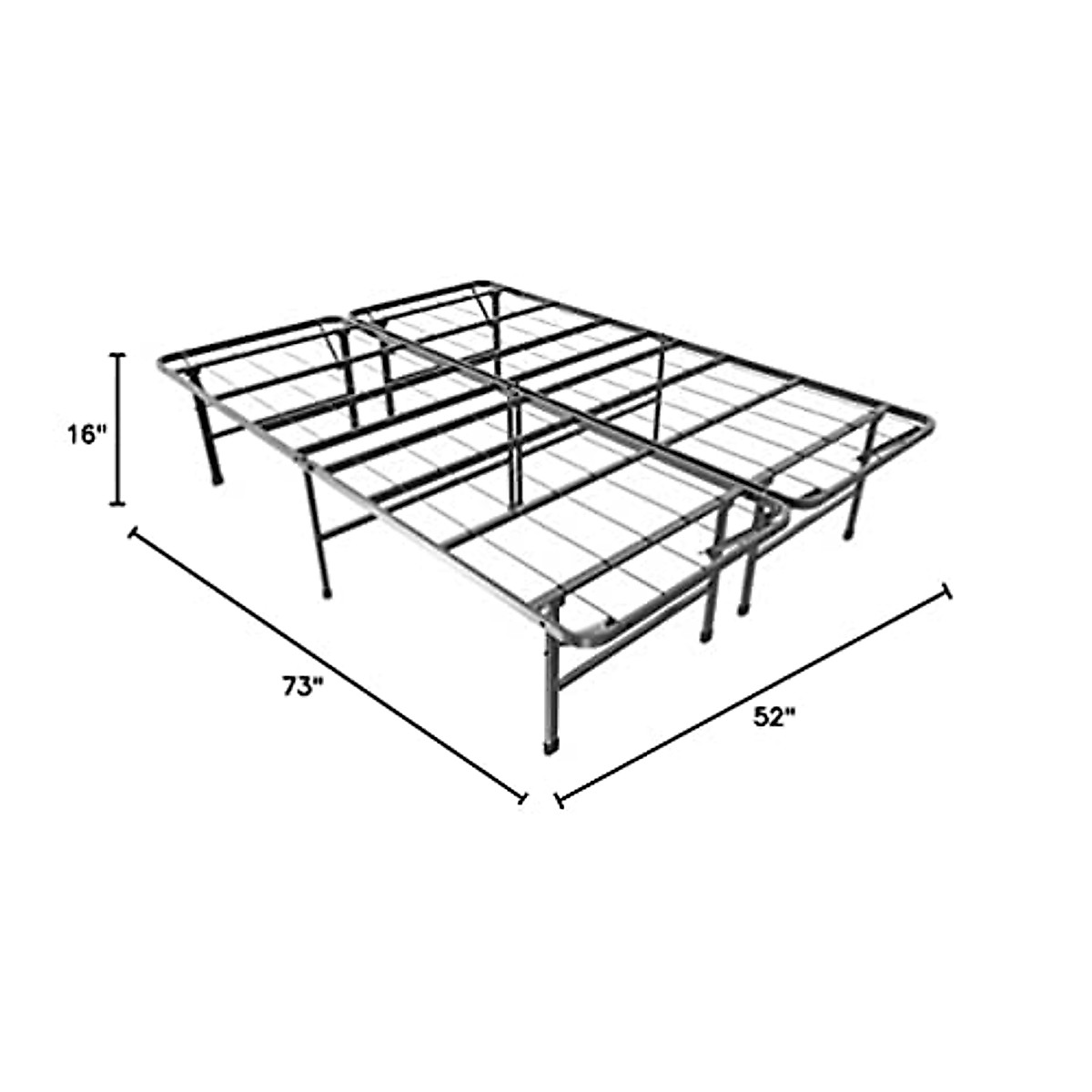 Coaster Home Furnishings Hetfield 16 Inch Foldable Metal Platform Bed Frame Mattress Foundation – Under-Bed Storage, Tools-Free Assembly, Box Spring Replacement – Full