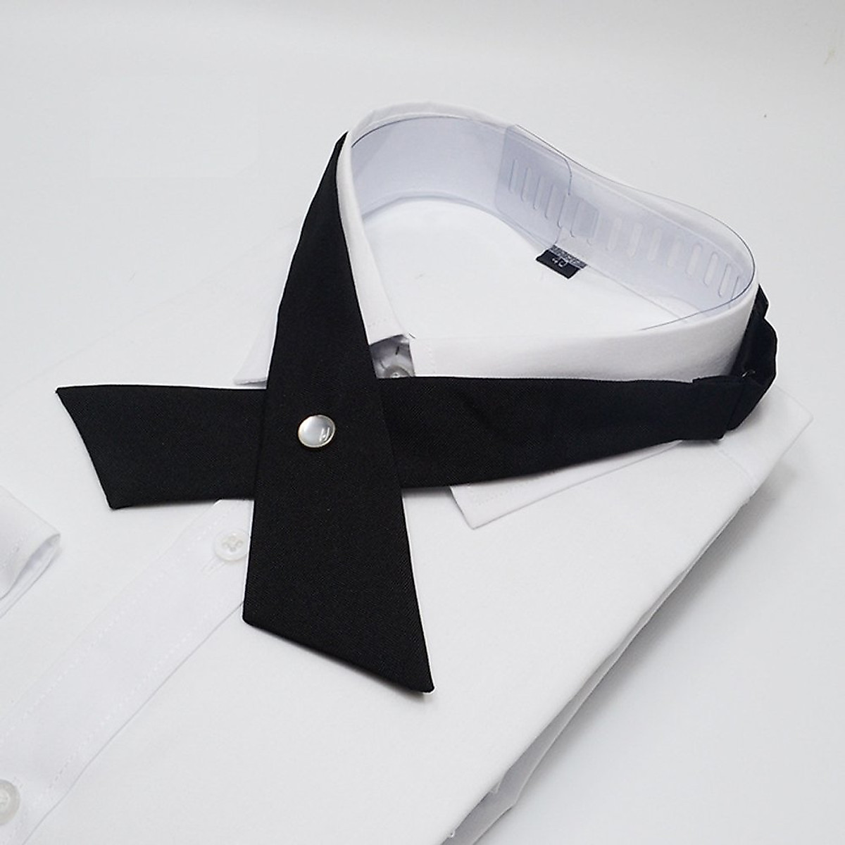 Tie for Men Women Adjustable Criss-Cross Bowtie School Uniform Pre Tied Bows for Girls Neck Tie Accessories PTK03 (Black New)