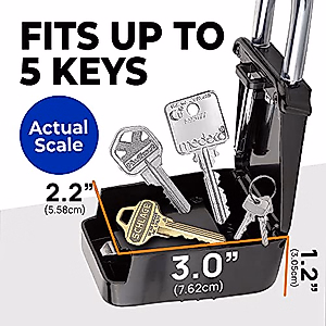 Lion Locks 1500 Key Storage Lockbox, Set-Your-Own Code Lock Portable Key Holder, Rust-Proof, Secure Outdoor Key Safe, Hide-a-Key Safe Box Lock Box, Airbnb, Construction (2-Pack/Black)