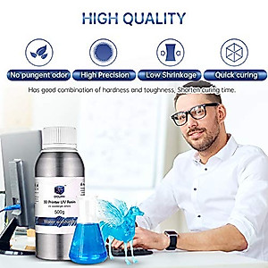 DOUMII Water Washable 3D Resin – 405nm UV Cured 3D Printing Resin, for LCD 3D Printers, Easy to Clean and Cure, Fast Curing with High Precision. (Green, 500G)