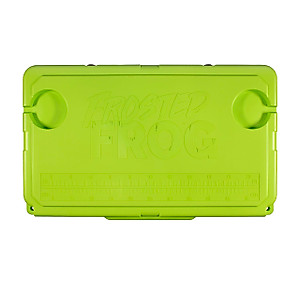 Made in USA Frosted Frog Hyper-Light 54 Quart Hard Cooler Insulated Portable Ice Chest Box for Beach, Beverages, Camping, Fishing, Boat, Barbecue, 30% Lighter Than Rotomolded Coolers (Green and Gray)