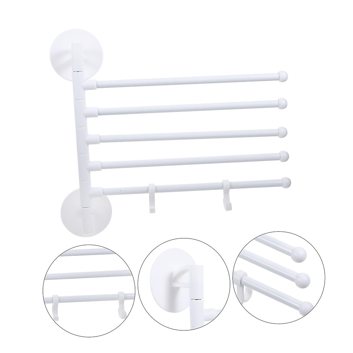 FONDOTIN 1 Set Kitchen Towel Holder Clothes Drying Rack Towels Towel Bar Coat Hangers Towel Rack Toilet Tissue Rack Towel Hanger for Bathroom Hand Towel Hanging Rack Stainless Steel White
