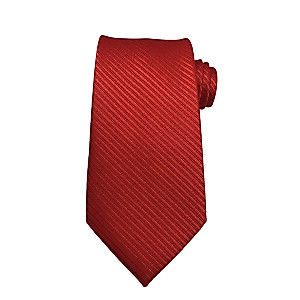Wehug Men's Classic Solid Tie Silk Woven Necktie Jacquard Neck Red Ties For Men LD0050