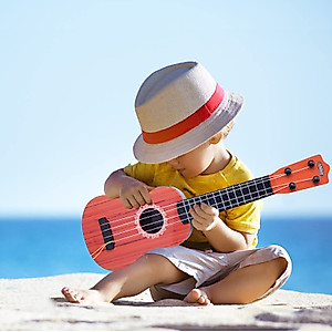 YOLOPLUS+ 17 Inch Toddler Ukulele Guitar Toy 4 Strings Mini Guitar for Kids - Children Musical Instruments Educational Learning Toy (17 inch Rose Wood Color)