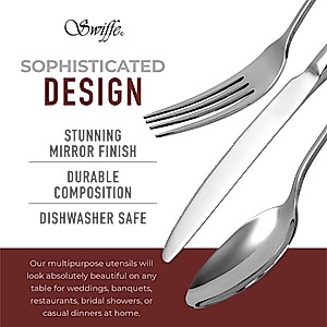 20 Piece 18/10 Stainless Steel Silverware Set - Multipurpose Flatware Utensils for Party, Wedding, Restaurant, Home Dining, Elegant Mirror Finish - Durable, Dishwasher Safe - Service for 4 - by Swiffe