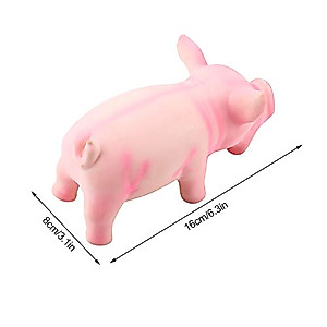 JOROBURO Dog Chew Toy, Durable Cute Pig Grunting Squeak Latex Pet Chew Toys, Pet Soft Teething Rubber Pick Up Sticks Toy for Dog Puppy Dental Care (Pink)