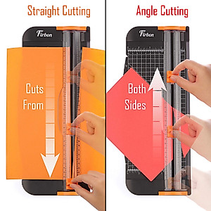 Firbon A4 Paper Cutter 12 Inch Titanium Paper Trimmer Scrapbooking Tool with Automatic Security Safeguard and Side Ruler for Craft Paper, Coupon, Label and Cardstock (Black)