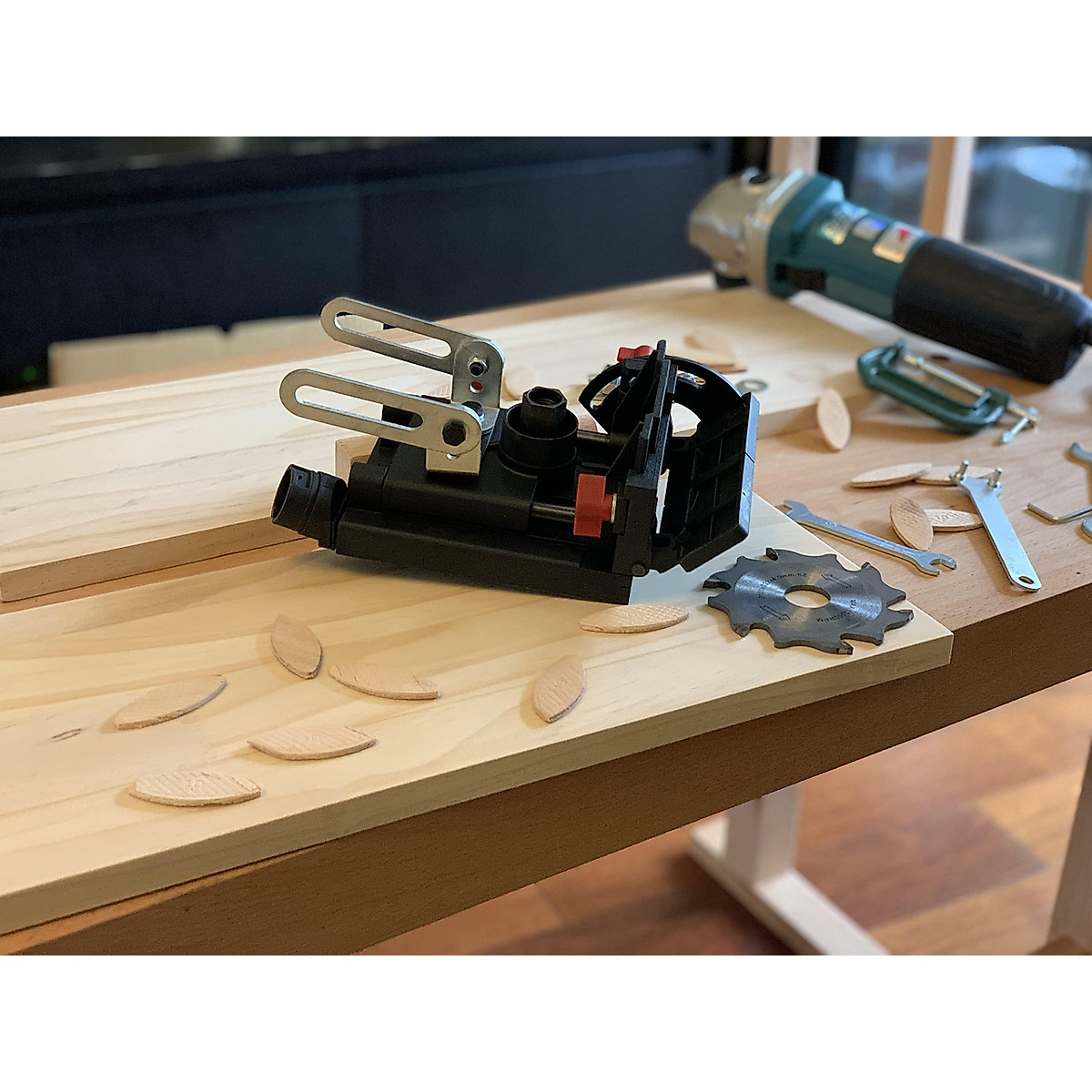 Aidelife Wood Biscuit Plate Joiner kit Accessories with 1x4" Blade,Adjustable Angle and Dust Bag