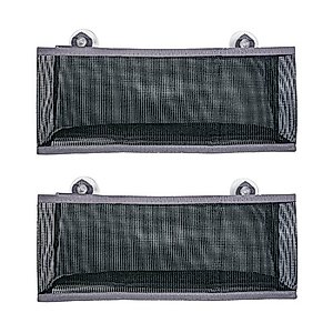 DII Bathroom Mesh Caddy Suction Organizer, Large Set, Gray 2 Piece
