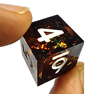 FOXBITE Sharpe Dice 7 DND Dice Sets Polyhedral Teal Swirl Black with Sequins Inside with Gorgeous Box Case for DND Dungeons and Dragons (Teal Swirl Black with Sequins) (Changeling)