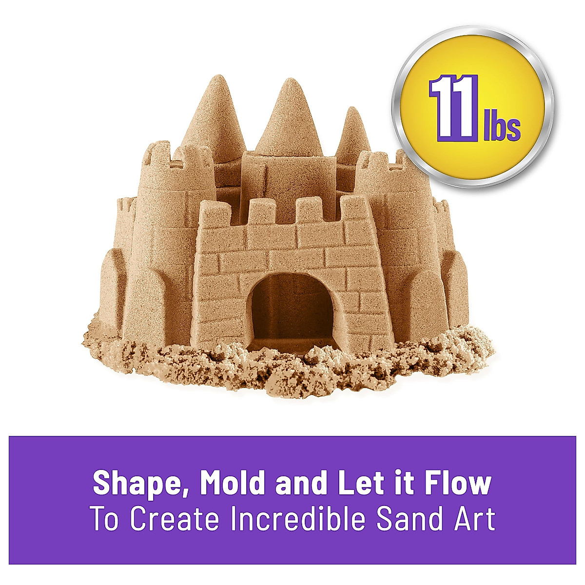 Kinetic Sand, 11lb (5kg) Natural Brown Bulk Play Sand for Arts and Crafts, Sandbox, Moldable Sensory Toys for Kids Ages 3 and up