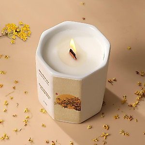 Modoray Scented Candle,Osmanthus Scented Candle,Candles for Home Scented, Soy & Coconute Wax,Wood Wick Candle,Crackling Candle,Gift for Woman Man