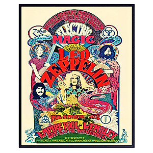 Led Zeppelin Poster - 8x10 Psychedelic Room Decor - Led Zeppelin Gifts - Concert Posters - The song Remains the Same - Pshycadellic Hippie Room Decor for Men, Women, Teens - Dorm Room Decor